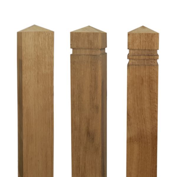 Timber Bollards | Solid oak with Half Pyramid Top | Store Fittings Direct